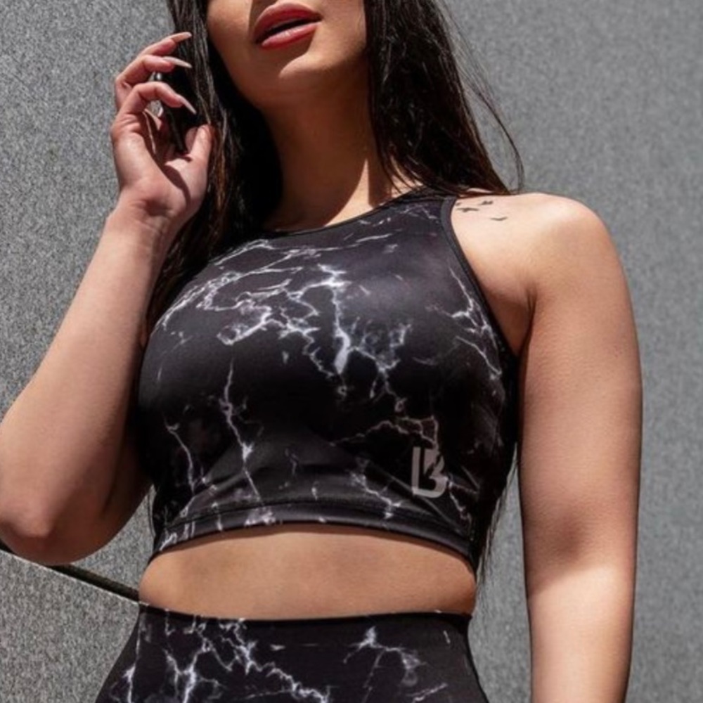 Buffbunny Aurora Crop Top In Black Marble - Gem